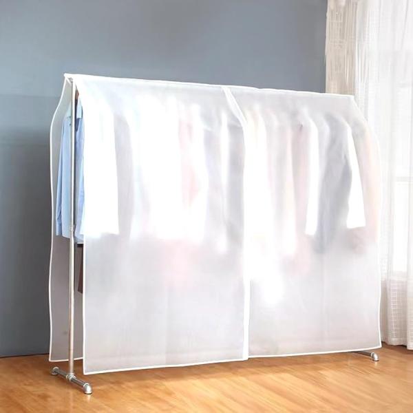 「防塵性に優れたPEVA素材」高品質なPEVA素材を採用し、ホコリや汚れ、ペットの毛をしっかり防止。大切な衣類を守るために最適な防塵カバーです。不織布製品に比べて防塵性が高く、長期間の保管でも安心して使用できます。「防水性と通気性を両立」湿...