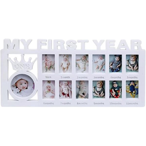 バリエーションコード : 2B9T0Y8VUY13枚の写真を収納できるベビーフォトフレームです。生まれた日、1ヶ月目〜12ヶ月目（1歳）の記念日を可愛く飾ることができます。パステルカラーのシンプルなデザインで性別問わずお使いいただけます。裏...