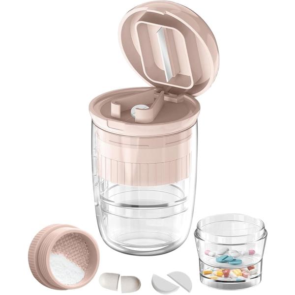 バリエーションコード : 2B9U18NO1O「4 IN 1 ピルカッター」切る、砕く、水杯、保管の4役を兼ね備えています。一層目はカッターとして、二層目は保管ケースとしてもミニカップとしてもご利用いただけます。三層目はクラッシャーとして、...