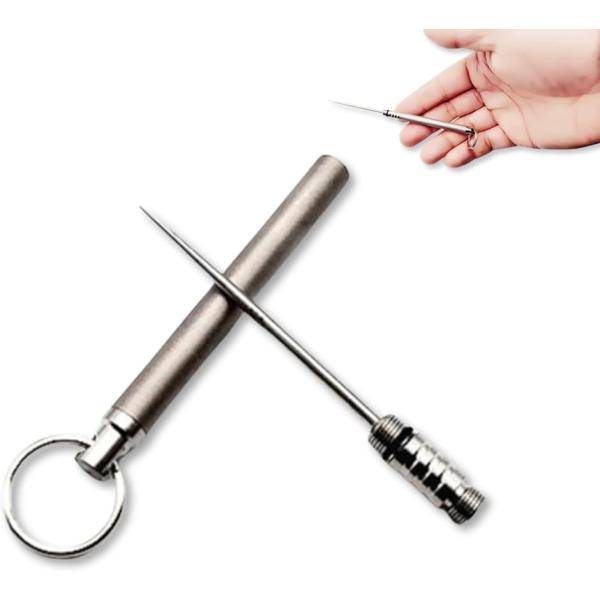 「チタン製携帯用つまようじ」金属臭が少ないので、直接口をつける金属製品にはチタンがおすすめです。つまようじとして歯のフロッシングはもちろん、フルーツピックスティックとしてのご使用も。キャンプ・アウトドアなど様々なシーンで活躍します。「高い強...