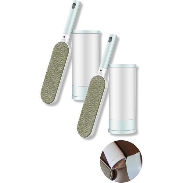 衣服についた埃や糸くず・毛玉、髪の毛、ペットの毛、花粉・黄砂が良く取れ、カーペット、ソファー（ペットの抜け毛、ホコリ取りなど）、車のシート（髪の毛・ほこり）などにもご利用できますブラシの長さが 18cm と広く、両面のブラシなので、一度の拭...