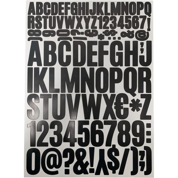 バリエーションコード : 2B9WK1XOQ1ツヤのある黒色のアルファベットと数字シールの5シートセットです。ウィンドウディスプレイなどにご利用ください。防水仕様なので屋外で使えます。日本人スタッフが丁寧に検品と梱包をしています。用途例：ウ...