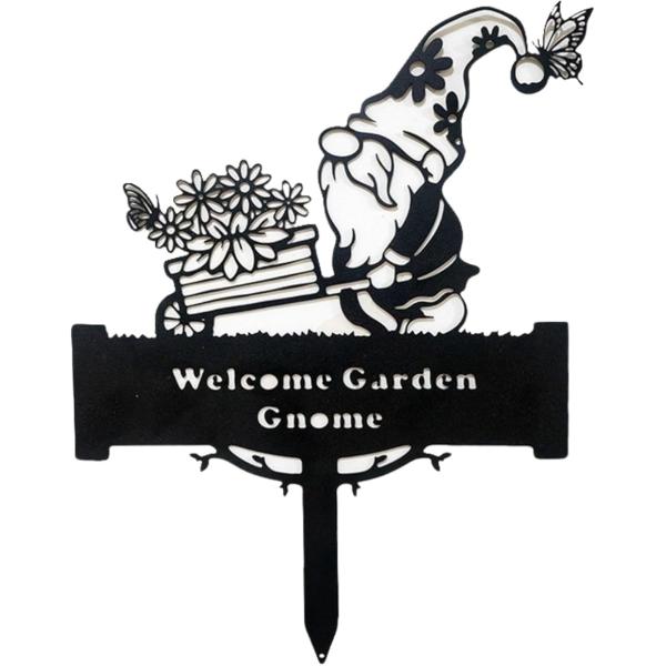 バリエーションコード : 2B9WSLL950妖精のガーデニング雑貨：一輪車でお花を運ぶ小人のシルエットのwelcome オブジェが、お庭を絵本の世界のように彩るガーデンオブジェです。花壇や玄関先に設置すれば、通りすがる人々の注目を集めるこ...