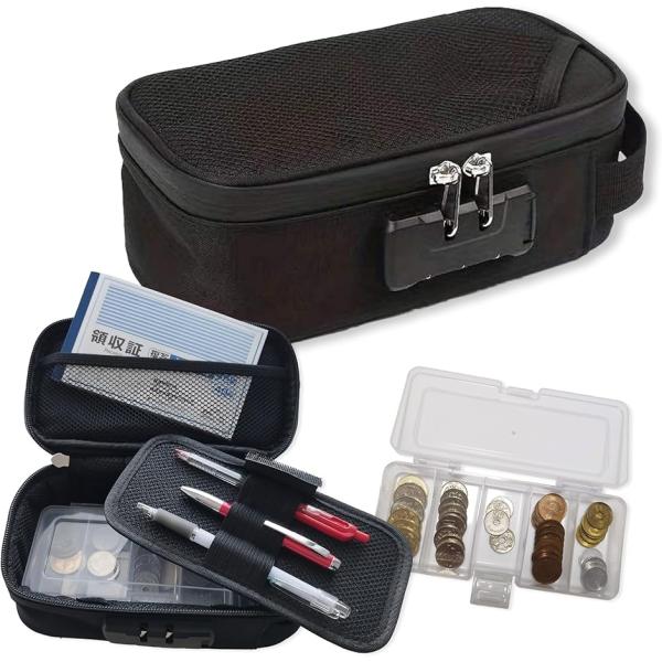 バリエーションコード : 2BUU0WUHHS鍵がかけれるのでお金を管理するセキュリティーポーチ（家計管理ケース）としてもお使い頂けます。持ち運びが出来る「とって付き」なので集金等の釣銭バッグとしても。小物ケース付きなのでお金や印鑑、小さな...