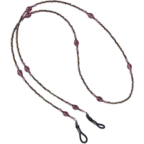 「商品材質・サイズ」材質は合成水晶(カラー：紫)。高品質なナイロンコードと金属コイルを使用し、耐久性と柔軟性を両立しています。全長約70cmで多くのメガネ・サングラスに対応。軽量設計で首への負担も少なく、長時間の使用でも快適です。「実用性と...