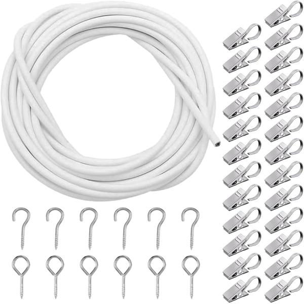 バリエーションコード : 2BUUXT4IPOカーテンワイヤー、カーテンクリップセットは、窓幅に合わせてハサミやカッターカットできるワイヤー、専用フック2種類、カーテンクリップのセット。ツッパリ棒やカーテンレールに比べサイズ合わせや取り付け...