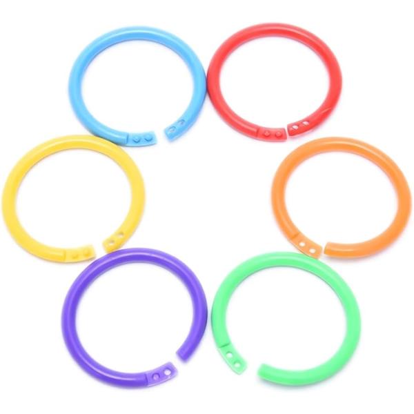 「セット内容」内径：28mm、カラー6色：赤・黄色・青・紫・オレンジ・緑色、各色20個、120個セット「使い方いろいろ」試験勉強時などで何処でも勉強できる暗記単語帳作りに最適。また、レストランなどのメニュー表や会議資料などをまとめたりと幅広...