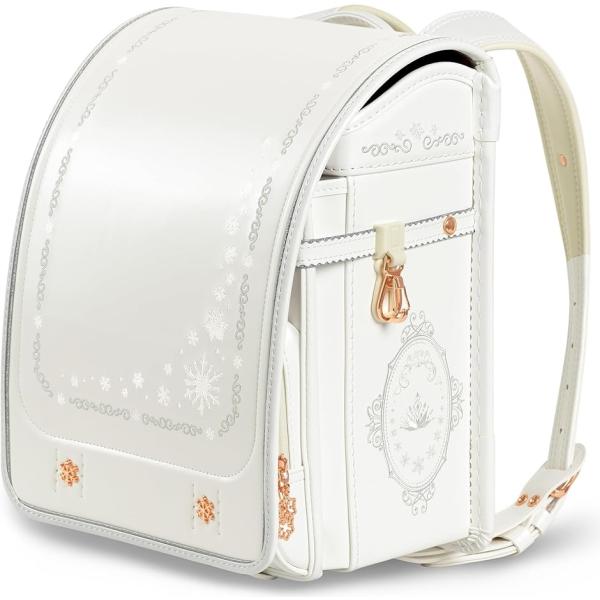 バリエーションコード : 2BJ98YVKKFMargelaランドセル，雪の結晶、プリンセスクラウンとマジックミラーのテーマ、お姫様のような豪華な印象。反射プレス、ローズゴールドの雪の結晶のアクセサリー。「サイズ」/外寸：34x27x21C...