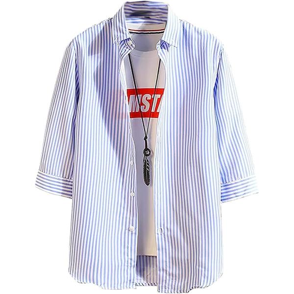 バリエーションコード : 2B4F15KCX4抜群の使いやすさと着回し力。肌触りのいい生地が魅力のストライプ柄7分袖＆長袖シャツが登場しました。フォーマル・ビジネスシーンから普段使いまで。着用シーンも幅広く、1枚は持っておきたいオシャレなマ...