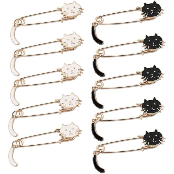 バリエーションコード : 2BJ3UY6C1R・猫ちゃんの揺れる尻尾が可愛い安全ピン10個セット。ブローチやスカーフ、帽子、バッグなどの普段使いのアイテムにサッと付けるだけでオリジナリティが出せるアイテムです。・白色と黒色それぞれ5個ずつの...