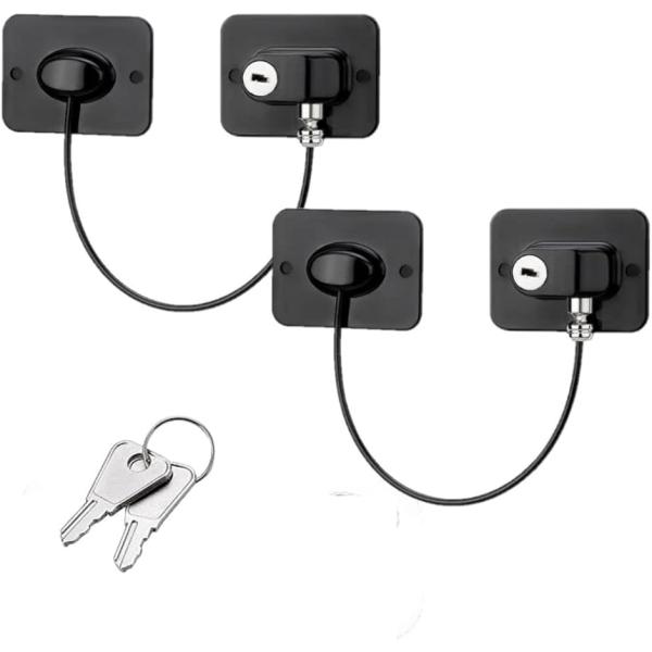 「扉の対策ロック」いたずらや不用意な開閉を防止できる後付けのドアストッパー（ドアロック）です。強力な粘着テープで?がれにくく穴あけ不要すぐに使用することができます。扉が開きすぎないように、開かないようにガード。冷蔵庫や窓に設置することで、小...