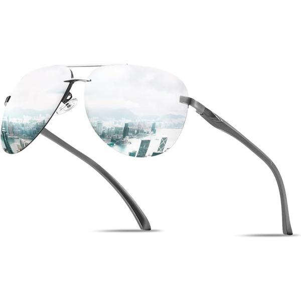 バリエーションコード : 2BJ9JHLGSD「高品質フレーム」偏光ティアドロップサングラスは、超軽量で強く耐久性があるアルミマグネシウム金属合金で作られています。スプリングロード付きのヒンジ付き脚と調節可能なシリコンの鼻パッドが付いており...