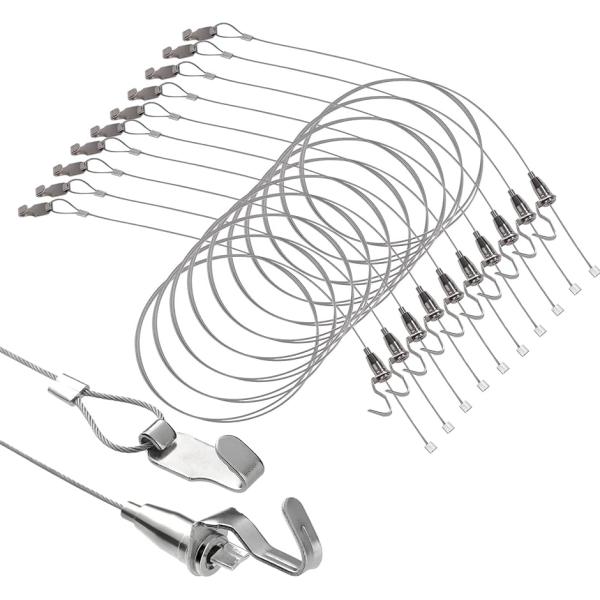 バリエーションコード : 2BU15CCHRK「製品概要」 絵画やハンドメイド作品の展示に欠かせないフック付きのワイヤーです。ピクチャーレールなどに額縁や絵画を簡単に吊り下げることができます。「製品性能」長さ0.5m〜1.5mのステンレス製...