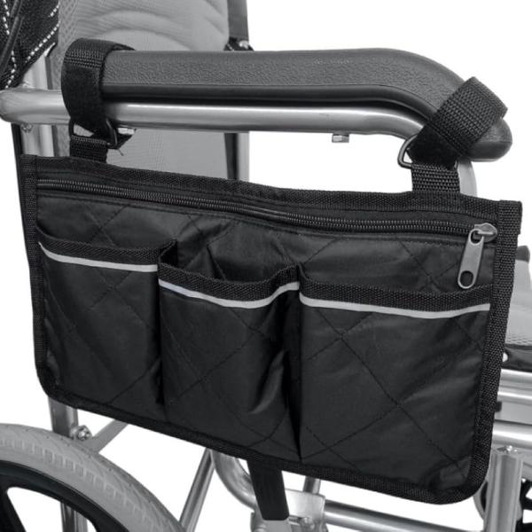「車椅子サイド収納バッグ」車椅子のサイド部に取り付けることができるシートサイドバッグです。「たくさん入る4つのポケット」ポケットが4つあり、スマートフォン、眼鏡ケース、ポケットティッシュなどの小物を使い分けて入れることができ、すぐに取り出せ...