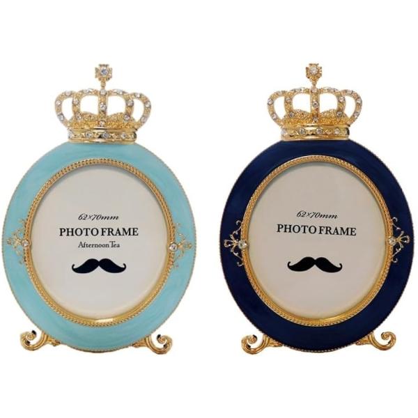 バリエーションコード : 2BJNTRD5IKリング型フォトフレーム 2つセット推奨の写真サイズ：楕円形：6.2x7.0センチ２つセット（ブルーxネイビー）となります