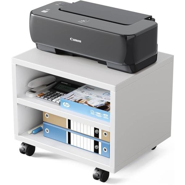 バリエーションコード : 2BJW4KGHVD「デスクスペースを活用」プリンターが机のほぼ半分を占めていることに、机の上がオフィス用品や紙で山積みになっていることに困っていますでしょうか？こちらのプリンター台にお任せください。こちらのプリン...