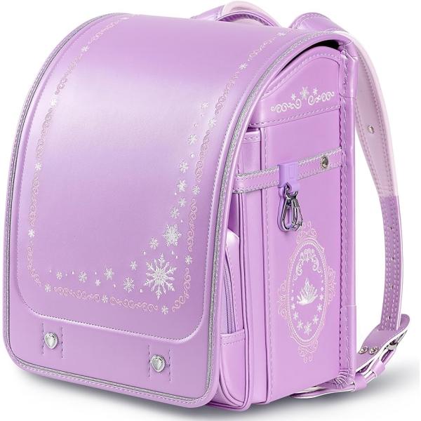 バリエーションコード : 2BJ98YVKKFMargelaランドセル，雪の結晶、プリンセスクラウンとマジックミラーのテーマ、お姫様のような豪華な印象。反射プレス、銀色金物。「サイズ」/外寸：34x27x21CM/大マチ内寸：30x24x1...