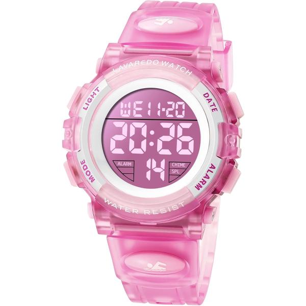 バリエーションコード : 2BJ5V60C0J「多機能付き 子供腕時計」：デジタル表示、LED発光表示、日付曜日表示、アラーム、ストップウォッチなどさまざまな機能を搭載したキッズ用 腕時計です。LED機能を使えば暗い環境でも簡単に時間を読み...