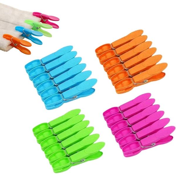 「カラフルで使いやすい24個セット」 日常の洗濯に便利なカラフル洗濯バサミ24個セットです。明るくポップな色合いで、洗濯物に彩りを添え、気分も明るくなります。色ごとに用途を分けて使うことも可能で、取り違え防止にも役立ちます。衣類以外にも、食...