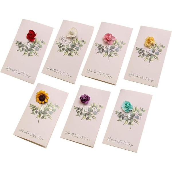 バリエーションコード : 2BRD1T4D89「ドライフラワー風フラワーをあしらった華やかなメッセージカード」 一枚一枚に立体感のあるドライフラワー風フラワーをあしらった、特別感のあるメッセージカードセットです。実際の花のようなナチュラルな...