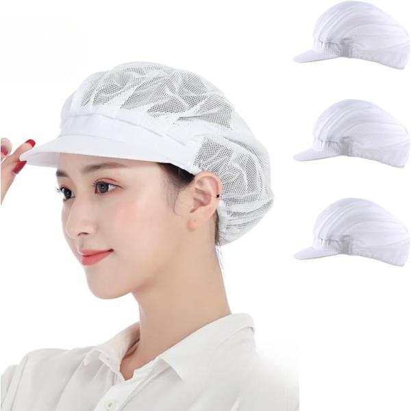 バリエーションコード : 2BRHHJQVLU「かわいい衛生キャップ」つば付きの可愛いデザインで、清潔感溢れる業務用帽子。髪をしっかり収納でき、ロングヘアの方にも安心。微細メッシュで抜け毛や埃をキャッチし、美観と実用性を兼ね備えています。「...