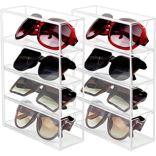 「4段・分格構造でスッキリ整頓」 大きめのサングラスから日常用のメガネまで、種類ごとに整理できる4段分格設計。フレーム同士が当たらず、レンズの傷をしっかり防ぎます。スペースに合わせて縦置き、横置きどちらも対応可能で汎用性の高いサングラスケー...