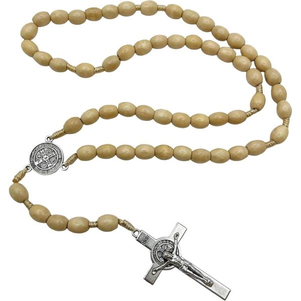 バリエーションコード : 2B9O1PVSD9ベージュ色の木製ビーズを使ったハンドメイドの美しいロザリオです。ロザリオは、カトリック教会において聖母マリアへの祈りを繰り返し唱える際に用いる祈りの用具です。品番：EDEN-1070　ロザリオ全...