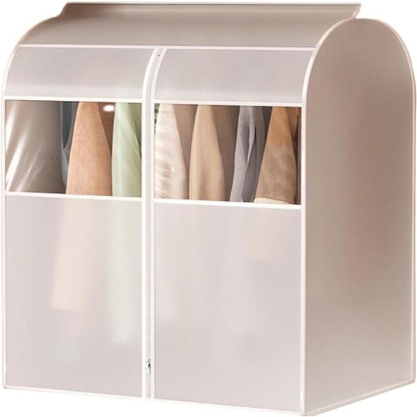 バリエーションコード : 2BU15GGOV2「 大容量でワイド収納」　大容量の衣類カバーで、4サイズ展開。ハンガーラックに掛けたまま使えるワイド仕様で、スーツやワンピース、コートなどの洋服をたっぷり収納できます。ハンガーラックやクローゼッ...