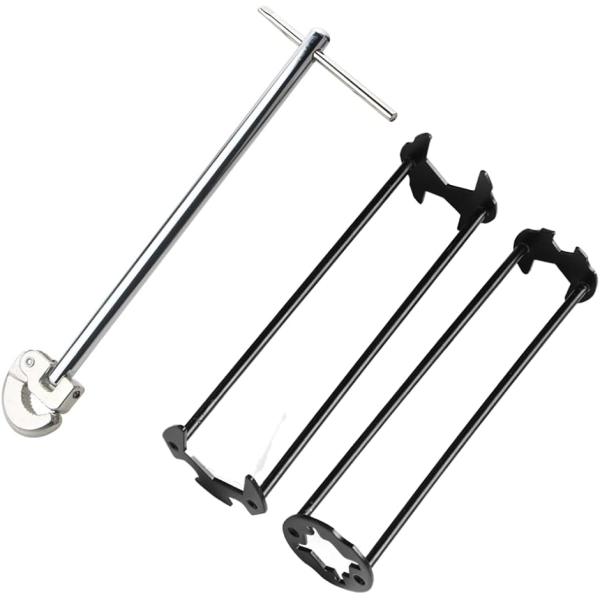 3種類のシンクレンチで幅広い作業に対応高品質な高炭素鋼製で耐久性抜群180度回転可能なレンチヘッドで狭所作業も快適蛇口交換や水栓取り付けに最適なサイズ設計