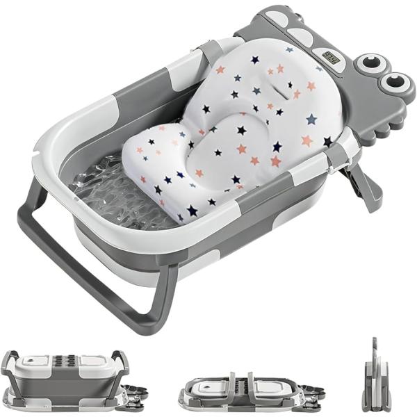 バリエーションコード : 2BU2H09I1R折りたたみ式デザイン：このベビーバスはダブル折りたたみ式デザインを採用し、9.5cmの薄さに折りたたむことができます。スペースを効率的に節約でき、お家のどのコーナーにもぴったりフィットし、旅行に...