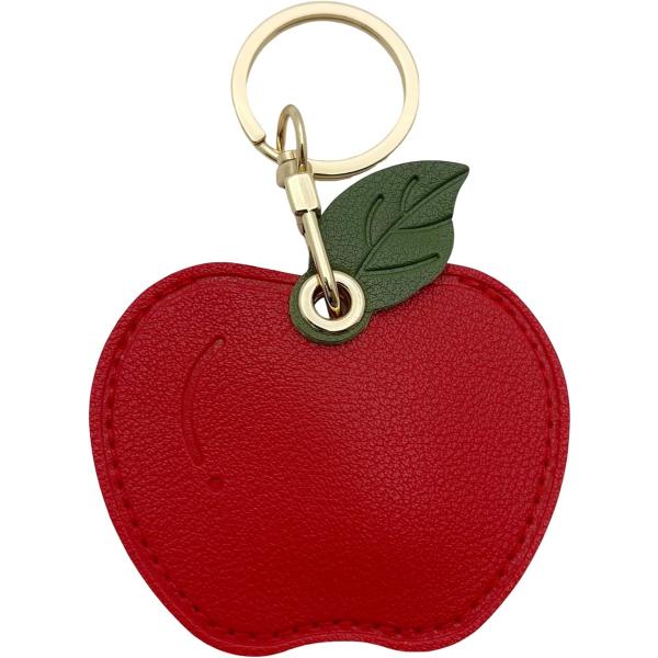 バリエーションコード : 2BU2GP3OFGかわいい。リンゴのフェイクレザーキーホルダーです。内ポケット付きでエアタグや鍵などを入れることができます。サイズ:70x50x8mm　重量：11.5g　素材：フェイクレザー　簡易パッケージ