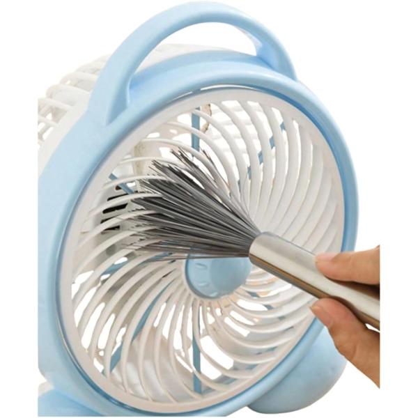 扇風機やハンディファンのほこりとり用j掃除ブラシです。長い取っ手で奥のホコリをかき出します。「持ち手」約10cm ステンレス製「ブラシ」約8cm プラスチック製自宅の様々なスキマ掃除に最適なブラシです、プラスチック製の毛先は柔らかいため扇風...