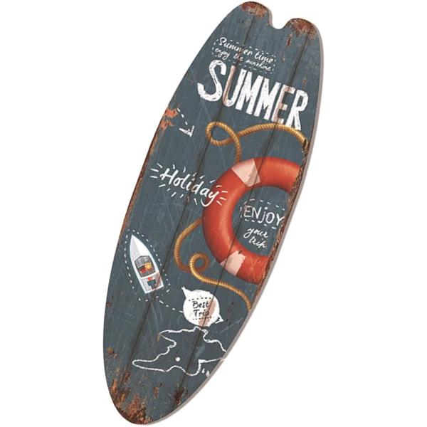 バリエーションコード : 2BU4W9QTU6「夏の空気を感じる木製壁掛けプレート」ビーチリゾートを思わせる色使いとサーフボード型のフォルムが、空間に開放感とリラックスを演出する木製壁掛けプレートです。夏の雰囲気づくりにぴったりで、玄関やリ...