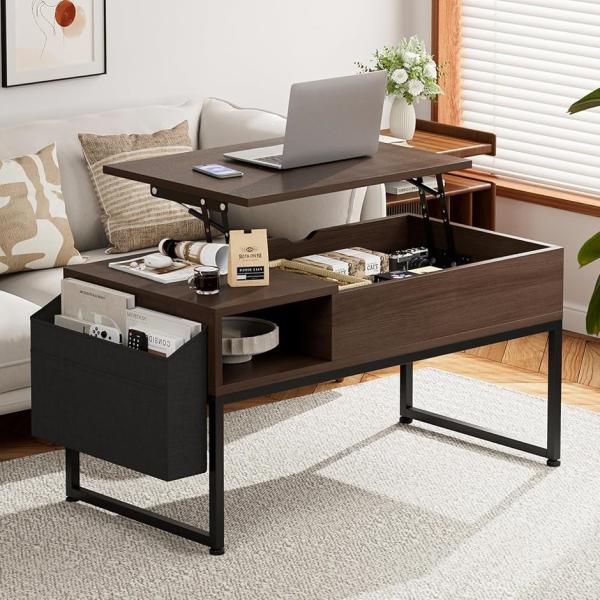 バリエーションコード : 2BUUX4WS9K「商品仕様」サイズ：約幅90x奥行き45x高さ46-59cm 製品重量：約15.5kg 材質：合成樹脂化粧合板（メラミン）＆合金スチール 耐荷重：天板/25kg、棚/15kg、収納袋/15kg ...