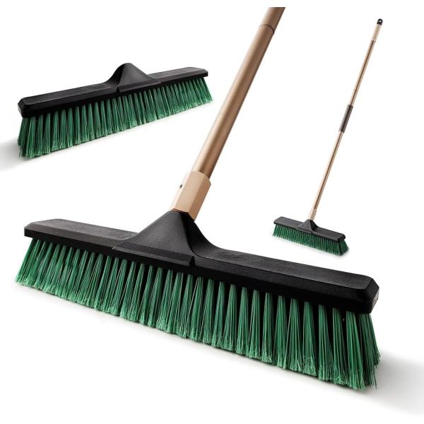 「業務用ブラシのサイズ」高さ168ｃｍ　幅60x7.6cm　材質:ブラスチックロッド、鉄ポール、植毛ブラシ。「特化した設計」45度の角度、人間工学に基づいたデザイン、ハンドルは3段になっていて長さ調節することができ、腰を大変に曲げる必要なく...