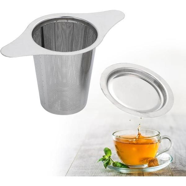 「多用途で使いやすい茶こし」 マグカップやティーポットに直接使える茶こしで、紅茶や緑茶、ハーブティーなどさまざまな茶葉に対応します。卓上で手軽に茶葉を抽出でき、日常のティータイムを快適にします。蓋付きで抽出中の茶葉の飛び散りを防ぎ、淹れたて...