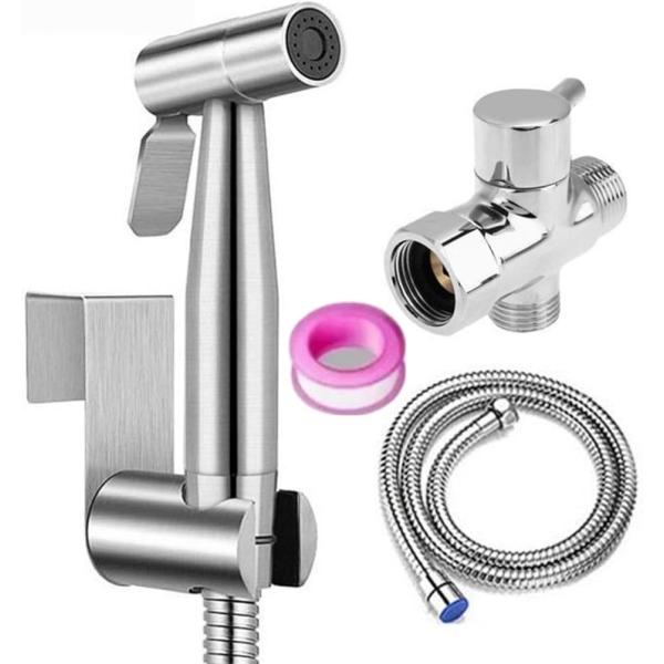 高水圧シャワーヘッド：本製品はガンタイプのシャワーヘッドを採用しており、強力な水流でトイレの洗浄をスムーズに行えます。こびり付く前に日常的に使用することで、きれいな便器を維持します。多用途洗浄セット：トイレお掃除だけでなく、オムツの洗浄や床...