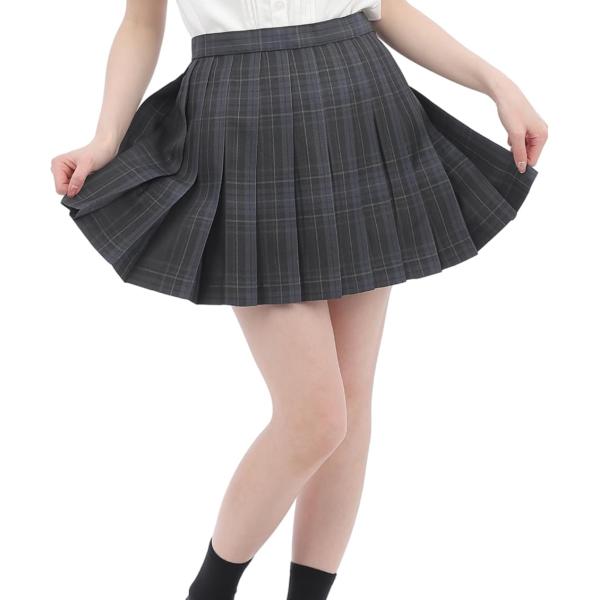 バリエーションコード : 2BUIFC1K5J女子高生の定番、チェック柄プリーツスカートです。折り目正しいプリーツラインとカラフルな格子柄が人気です。スカート丈は36cm。絶妙なバランスで可愛く見せる長さです。（モデルの女性は身長150cm...