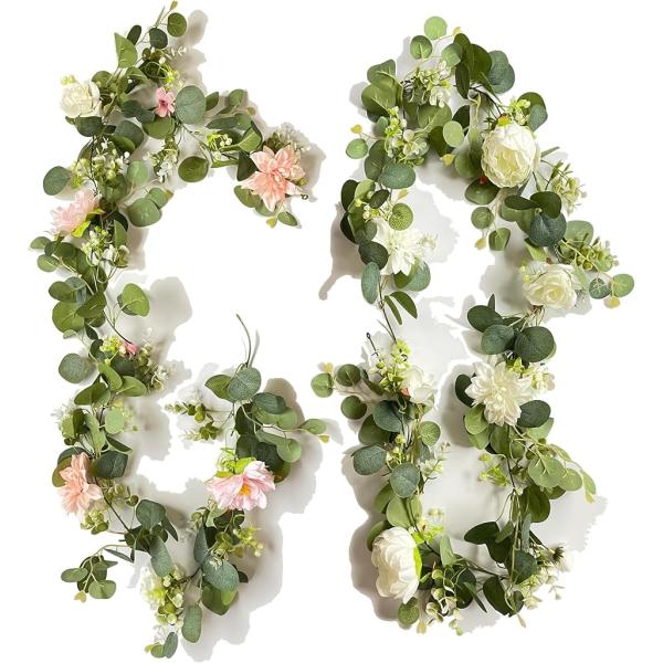 バリエーションコード : 2BUJXTNDHS「優雅な空間を演出する本物そっくりの高品質フェイクフラワー」繊細なバラ、華やかなダリア、可憐なピオニーをバランス良く束ねたガーランドは、まるで生花のような自然な彩りと立体感をお届け。リビングや玄...