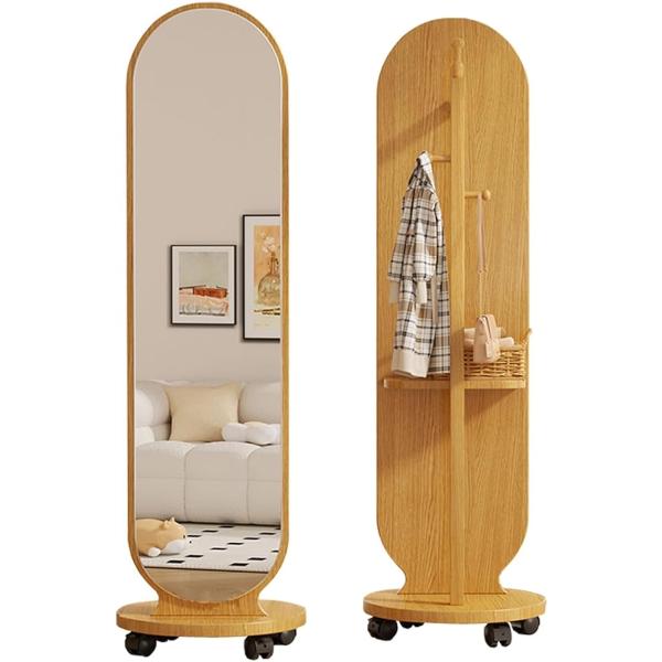 バリエーションコード : 2BUK1TL9UQ「商品の仕様」素材：「フレーム」天然木（複合加工板材）、「鏡」ガラス；サイズ：30x46x166cm、40x46x166cm、50x56x170cm「多機能全身ミラー」360°回転可能の台座+収...