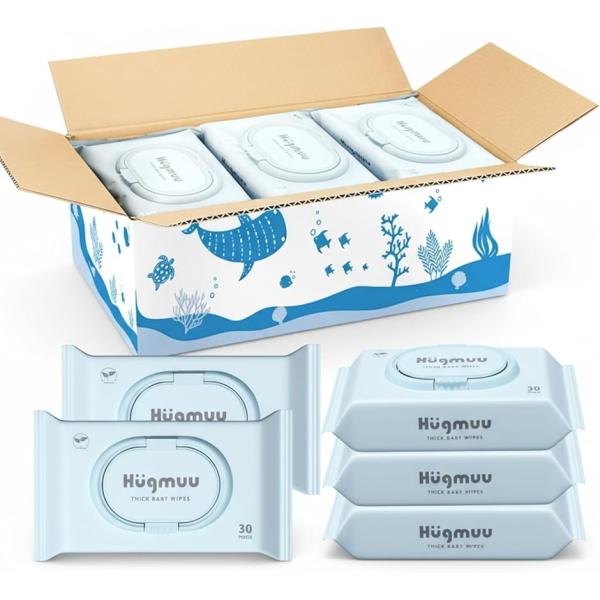バリエーションコード : 2B9QYXR192「持ち歩きにちょうどいい、30枚タイプが新登場。」 おうちでの使い心地をそのままに、もっと持ち歩きやすく。Hugmuuおしりふき厚手タイプに、30枚入x9個セットが新登場。「厚手で大判。 1枚で...