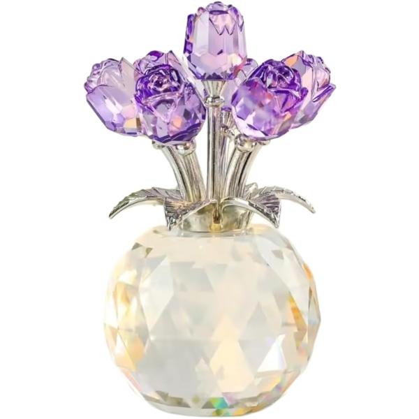 バリエーションコード : 2BUS9DWO9W透明なガラスで作られたクリスタルフラワーのバラは、キラキラとおしゃれで永遠の愛を象徴する置物です。上品なガラス細工が輝き魅力的です。バラをモチーフにした透明なガラスの花は、結婚記念日や結婚式の装...