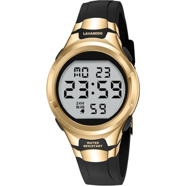 バリエーションコード : 2BUSPKJO6S多機能：時計はストップウォッチ、カレンダー、バックライト、目覚まし時計などの機能を兼ね備えており、日常生活をより便利にします。時計は大きなデジタル表示のデザインで、読みやすい。暗い環境でも明るい...