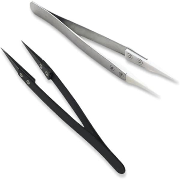 「非磁性・高耐久の精密ピンセット2本セット」電子機器の修理や半導体製造、精密組み立て作業に最適な「精密ピンセット2本セット」です。持ち手部分には非磁性ステンレスを採用しており、磁気の影響を受けないため、磁化によるトラブルを避けたい精密な電子...