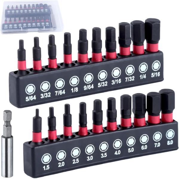 バリエーションコード : 2BUTGUPDD6内容：1インチメートル ビット10個： 1.5/2/2.5/3/3.5/4/5/6/7/8mm；1インチインチ ビット10個： 5/64、3/32、7/64、1/8、9/64、5/32、3/16...