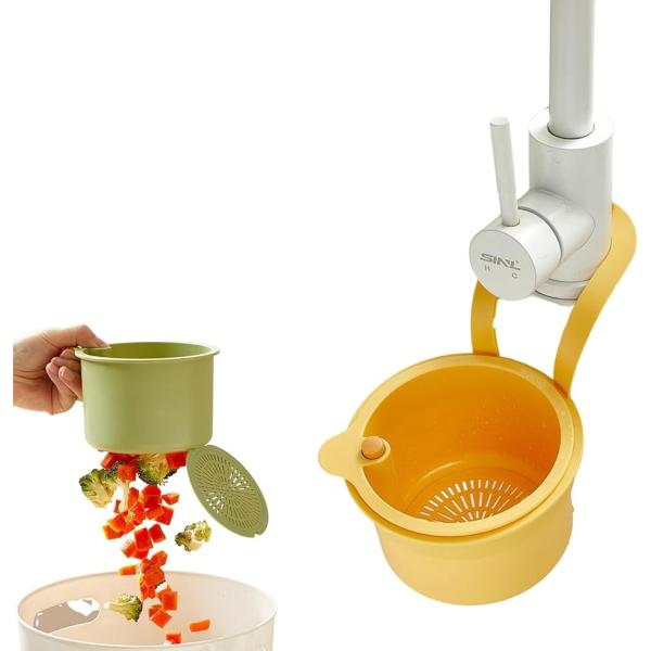 バリエーションコード : 2BUV9XR8NN「シンク 排水バスケット」イエロー「吊り下げ式 三角コーナー」イエロー「キッチン 便利グッズ」イエロー「水切り ゴミ受け 大容量」イエロー