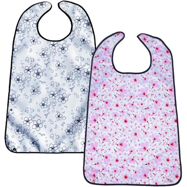 バリエーションコード : 2BUWRUOVDUおしゃれな食事エプロン2枚セット「デザイン」A：グリーン、ピンク（各1枚）、B：ピンク、ホワイト（各1枚）「しっかり防水・お手入れ簡単で撥水加工のPU素材」汚れてもさっと拭きとって落とせます・食...