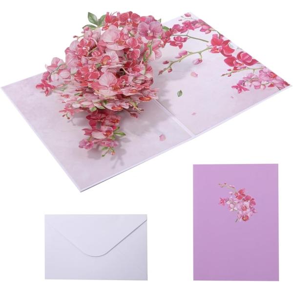 バリエーションコード : 2BUW9NWYC8「華やかな立体デザイン」胡蝶蘭・桃の花が飛び出す3Dポップアップ仕様で、開いた瞬間に驚きと感動を演出します。「特別なギフトに最適」誕生日・記念日・結婚式・送別会など、さまざまなお祝いシーンで印象...