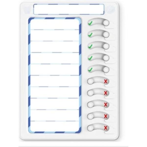 バリエーションコード : 2BUV9DPLD9「忘れ物やタスク管理に。忘れ物チェッカー」日々の忘れ物防止と習慣化をしっかりサポートします。マーカーペンで書き込めば毎日のチェックができ、重要なことを見逃しません。「書いて消せるから環境にも優し...