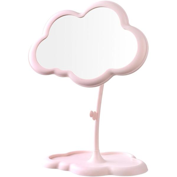 バリエーションコード : 2BUYROWQGL「雲型がかわいい」ふんわり雲の形が目を引く卓上ミラー。メイクや身だしなみチェックに使いやすく、デスクやドレッサーに置くだけで可愛い雰囲気を演出します。「小物もすっきり」土台部分はアクセサリートレ...